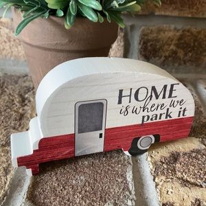Accents | Retro Camper Trailer Home Is Where We Park It Rustic Wood ...